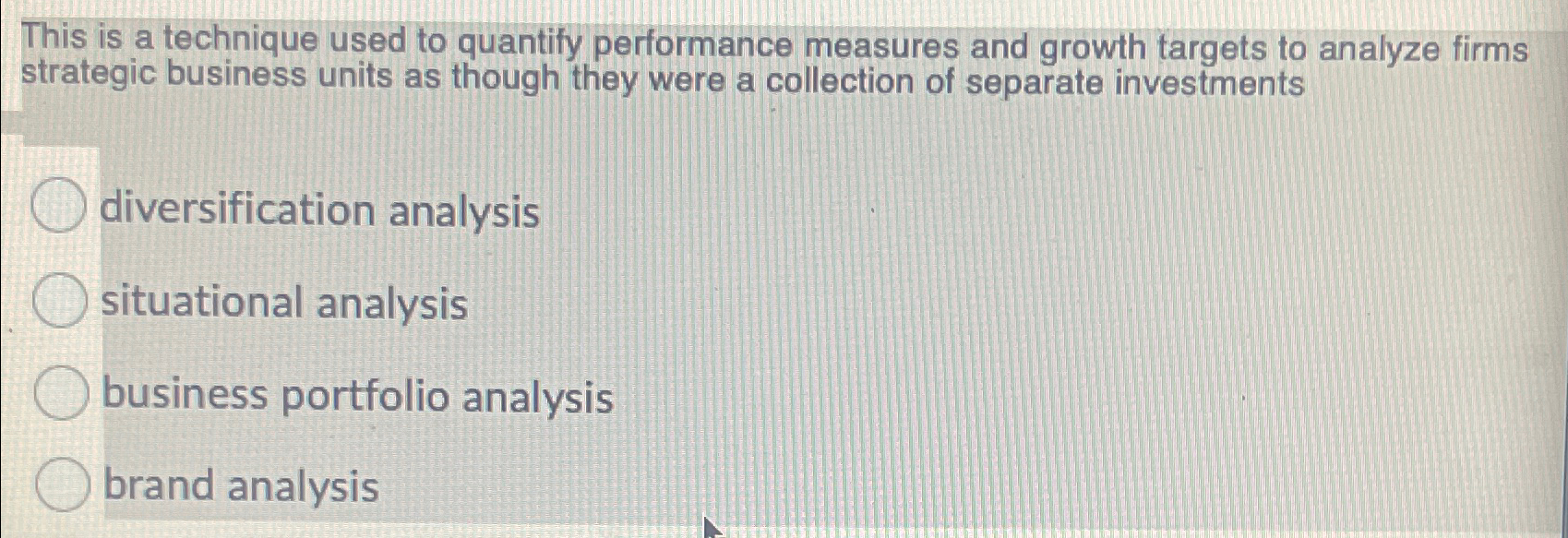 Solved This is a technique used to quantify performance | Chegg.com