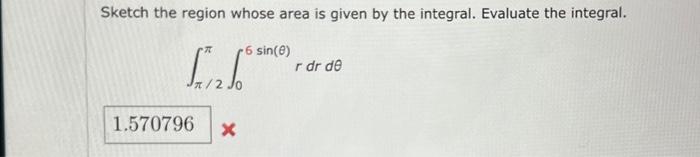 Solved Sketch the region whose area is given by the | Chegg.com