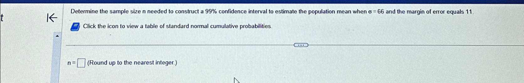 Solved Determine the sample size n ﻿needed to construct a | Chegg.com