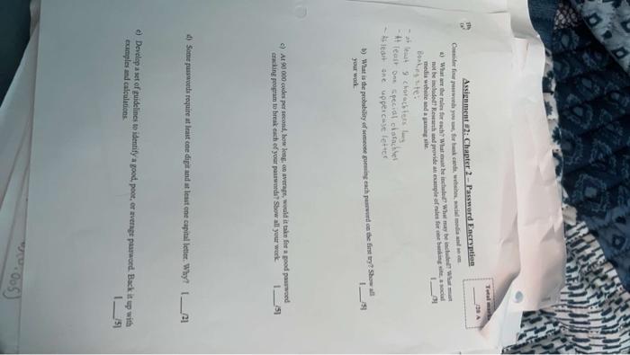 Solved Password Encryption: Consider four passwords you use, | Chegg.com