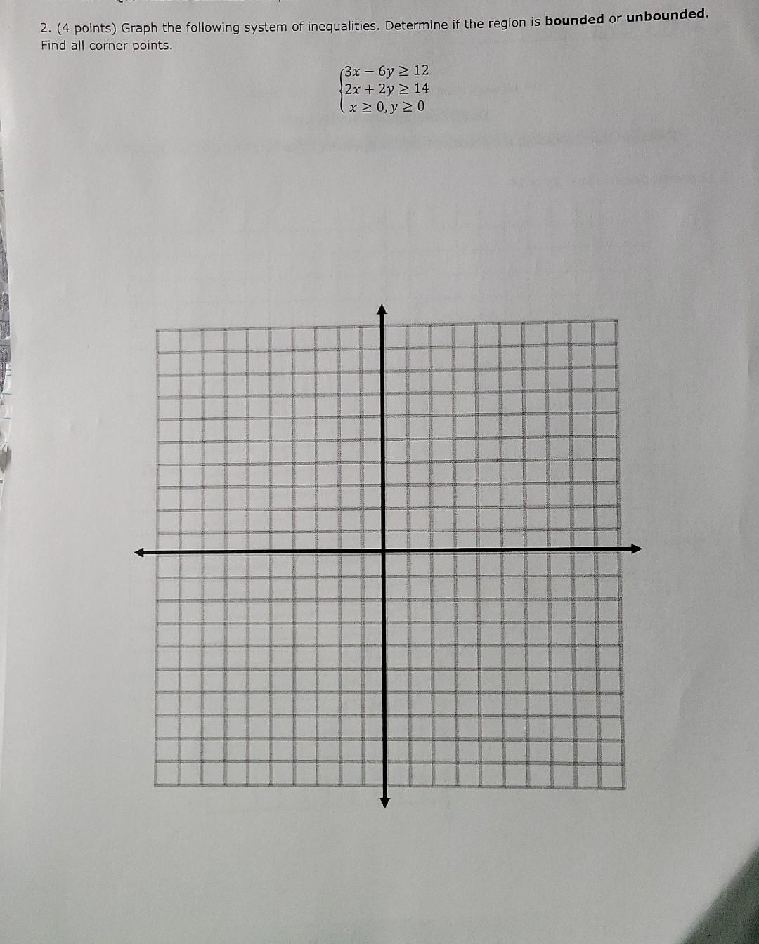 Solved 2. (4 points) Graph the following system of | Chegg.com