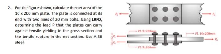 Solved 2. For the figure shown, calculate the net area of | Chegg.com
