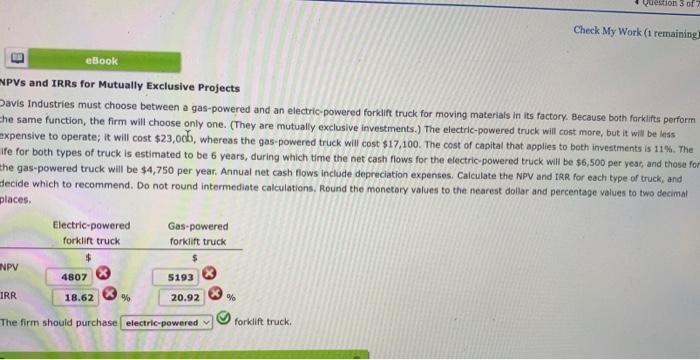 Solved Npvs And Irrs For Mutually Exclusive Projects Davis