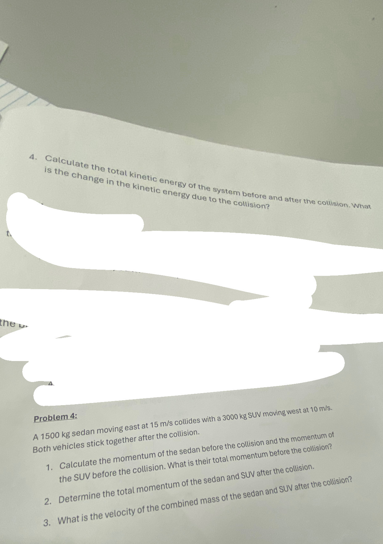 Solved Calculate the total kinetic energy of the system | Chegg.com