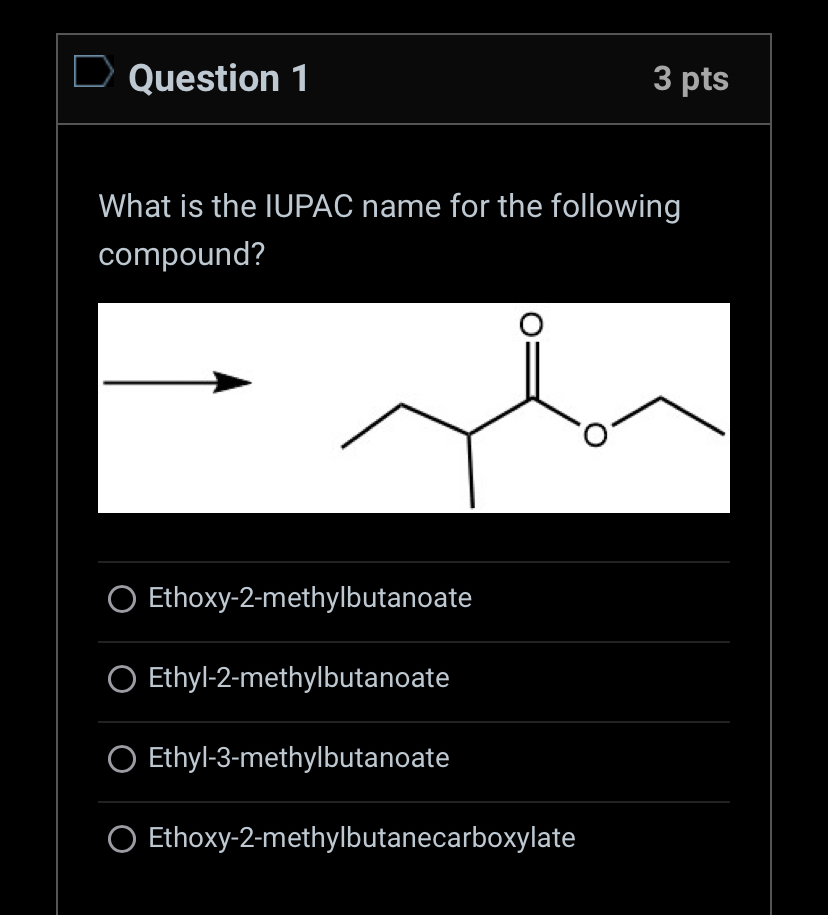 Solved Question 13 ﻿ptsWhat is the IUPAC name for the | Chegg.com