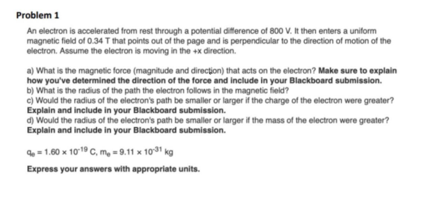 Solved Problem 1 An ﻿electron is ﻿accelerated from rest | Chegg.com