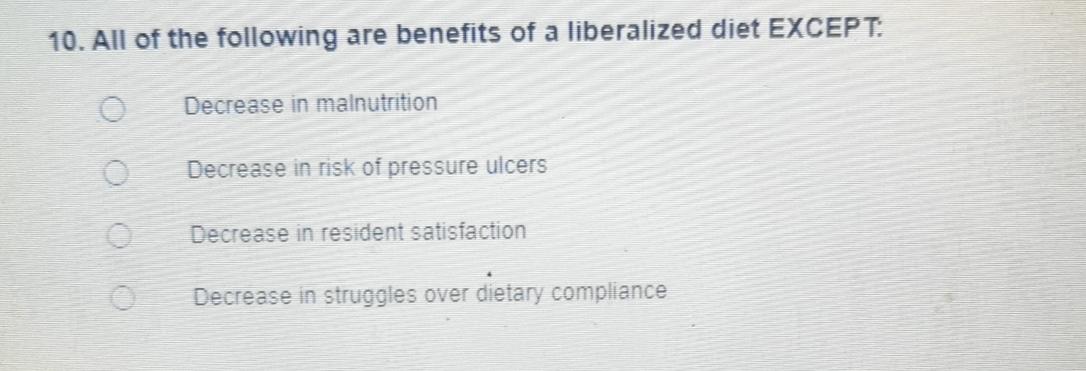 Solved All of the following are benefits of a liberalized | Chegg.com