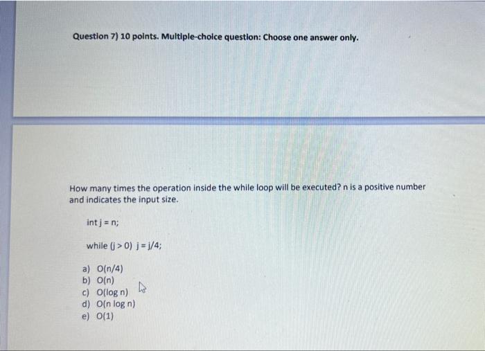 Solved Question 7) 10 points. Multiple-choice question: | Chegg.com