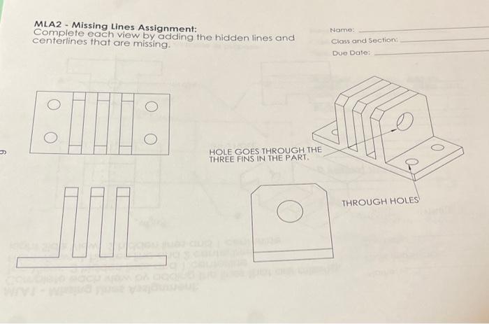 Solved Complete each view by adding the hidden lines and | Chegg.com