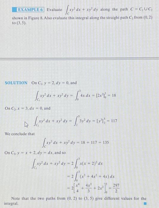 Solved Evaluate ∫Cxy2dx+xy2dy along the path C=C1∪C2 shown | Chegg.com