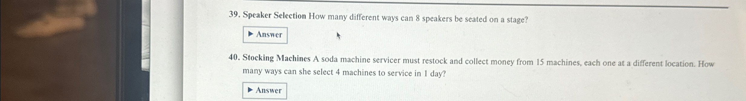 Solved Speaker Selection How many different ways can 8 | Chegg.com