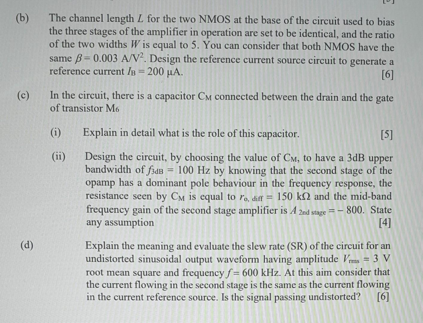 (b) The channel length L for the two NMOS at the base | Chegg.com