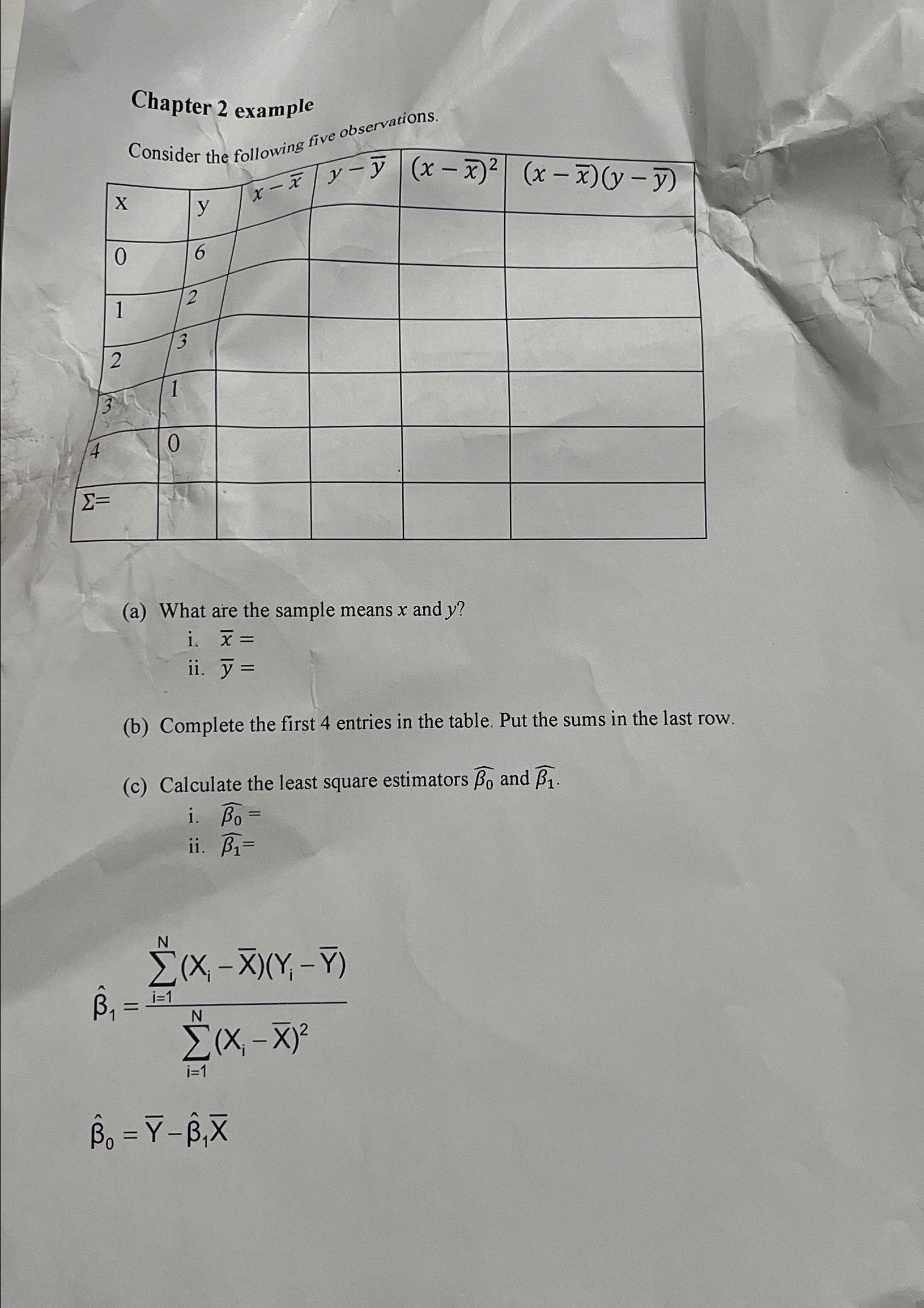 Solved Chapter 2 ﻿exampleConsider the following five | Chegg.com