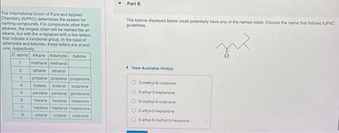Solved Part A Name the aldehyde displayed below. The | Chegg.com