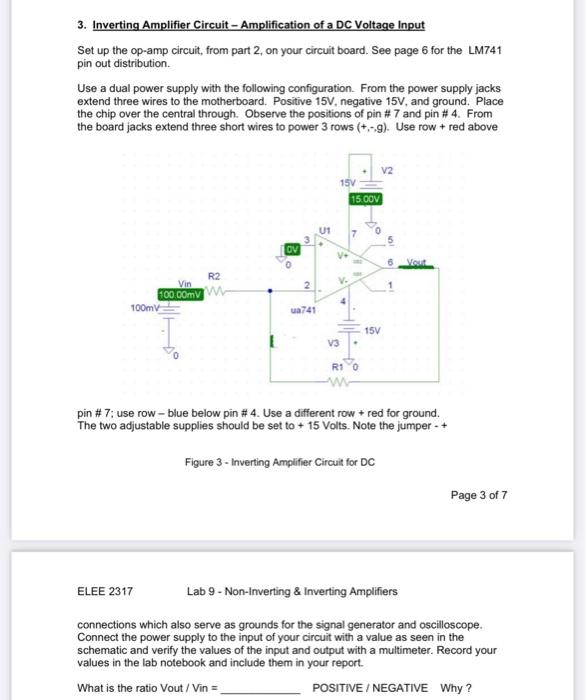 Solved 3. Inverting Amplifier Circuit - Amplification of a | Chegg.com