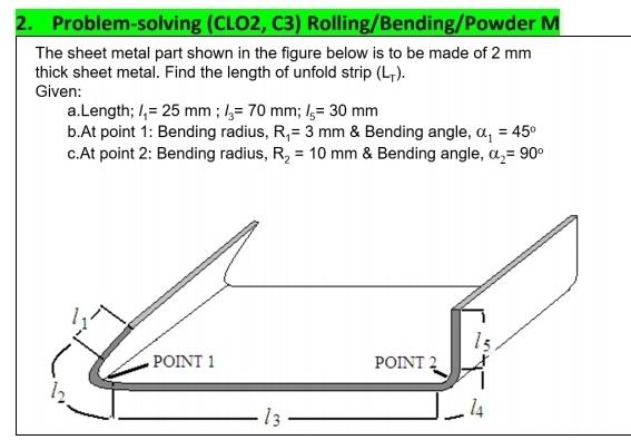 Solved Problem-solving (CLO2, ﻿C3) ﻿Rolling/Bending/Powder | Chegg.com