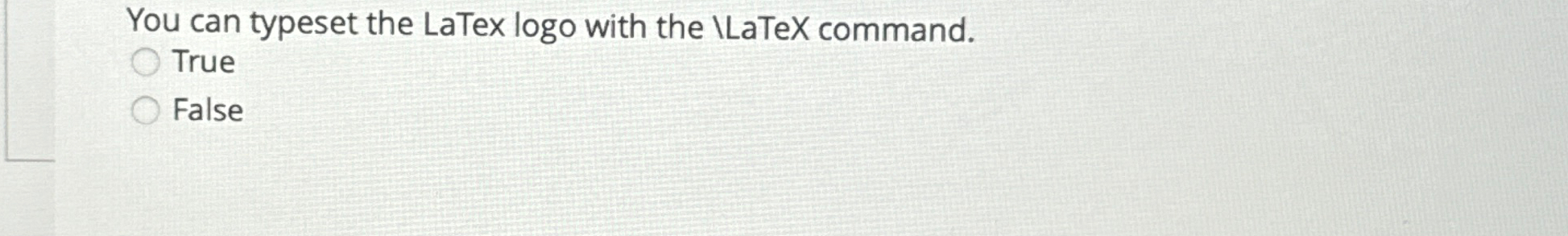 Solved You can typeset the LaTex logo with the ILaTeX | Chegg.com