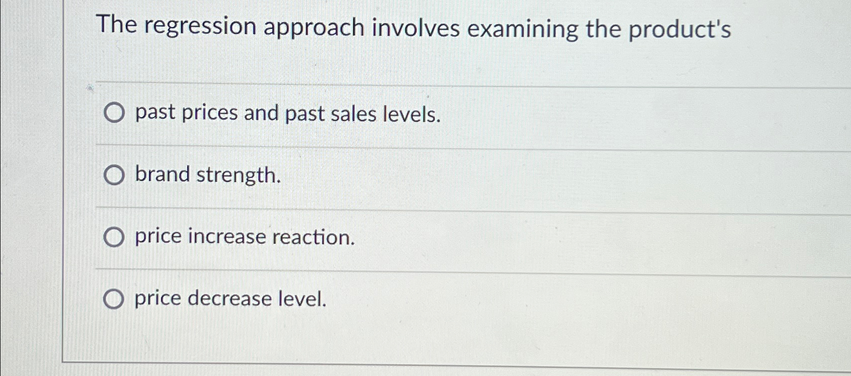 Solved The regression approach involves examining the | Chegg.com