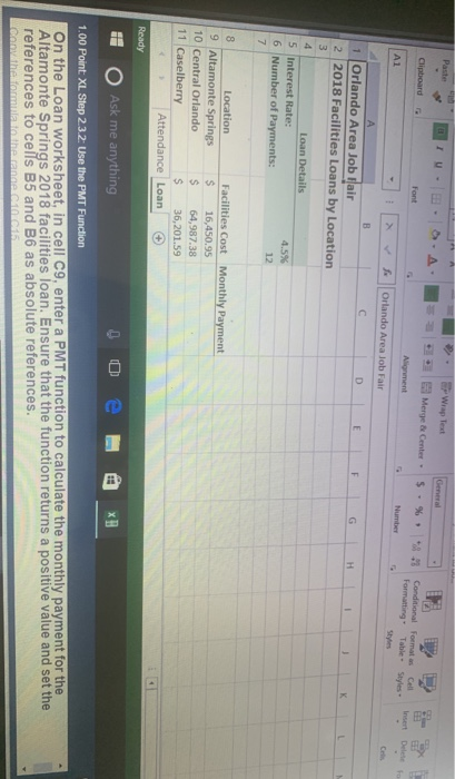 Solved Paste IU Wrap Text Merge Center Clipboard Font $ - % | Chegg.com