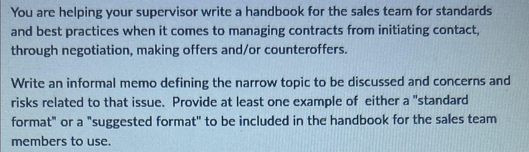 Solved You are helping your supervisor write a handbook for | Chegg.com