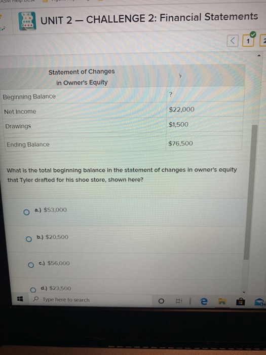 Solved what is the total beginning balance in the statement | Chegg.com