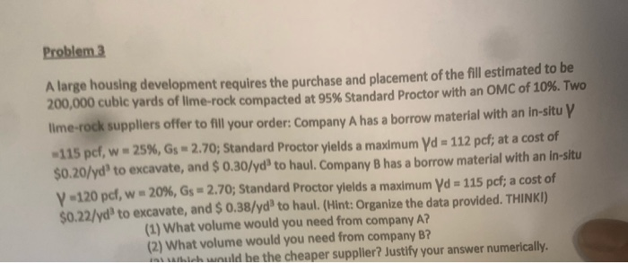 Problem 3 A large housing development requires the | Chegg.com