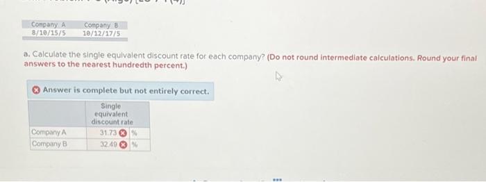 Solved a. Calculate the single equlvalent discount rate for | Chegg.com