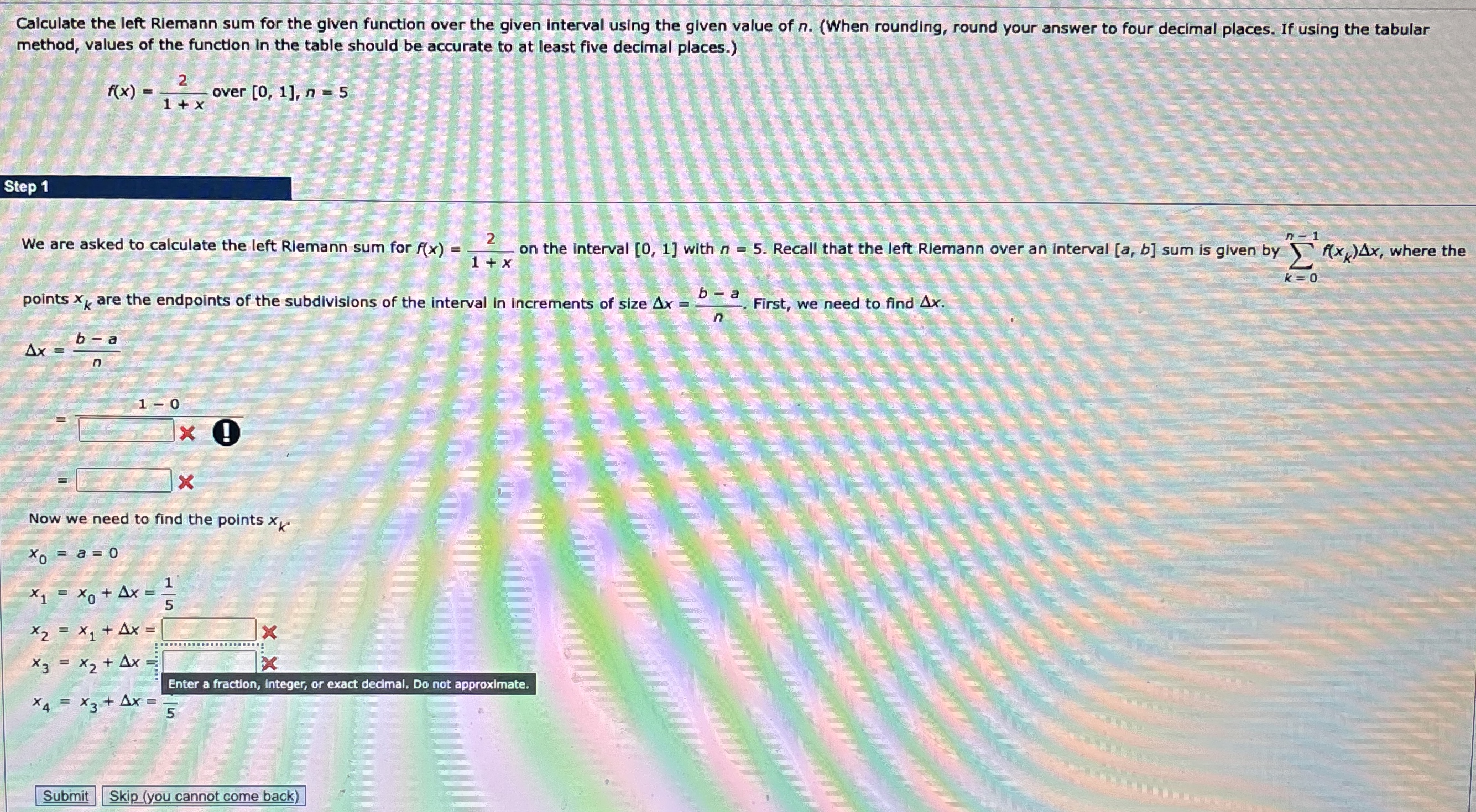 Solved Calculate the left Riemann sum for the given function | Chegg.com