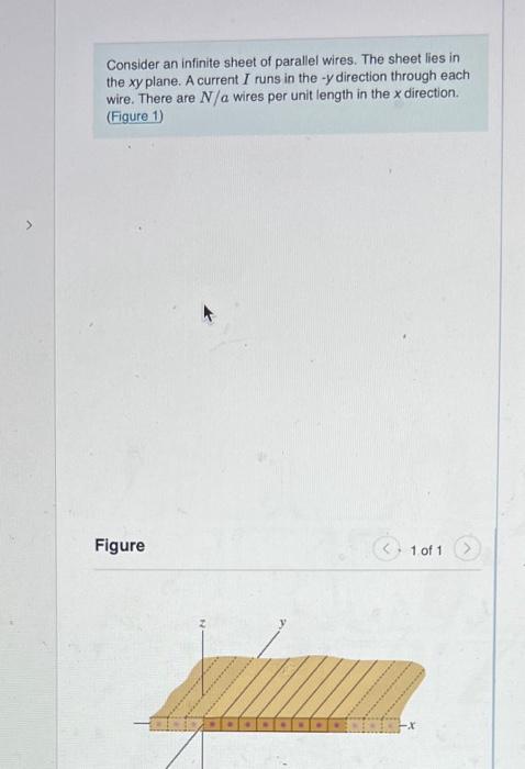 Solved Consider an infinite sheet of parallel wires. The | Chegg.com