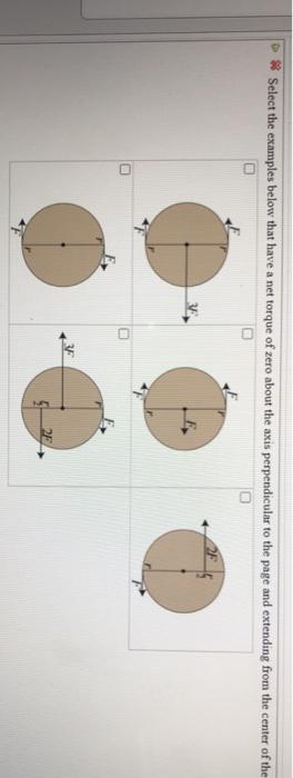 Solved > * Select the examples below that have a net torque | Chegg.com