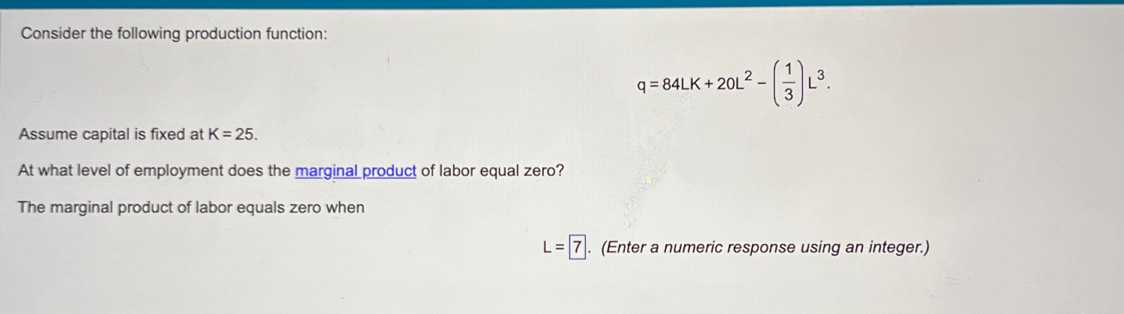 Consider the following production | Chegg.com