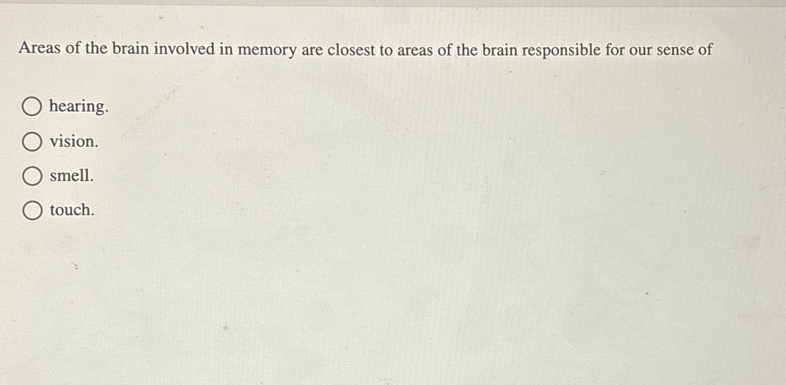Solved Areas of the brain involved in memory are closest to | Chegg.com