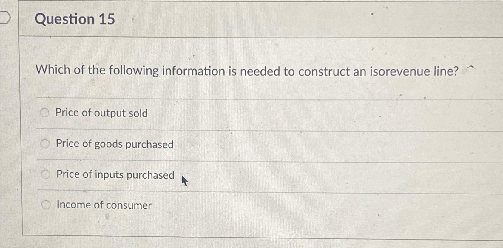 Solved Question 15Which of the following information is | Chegg.com