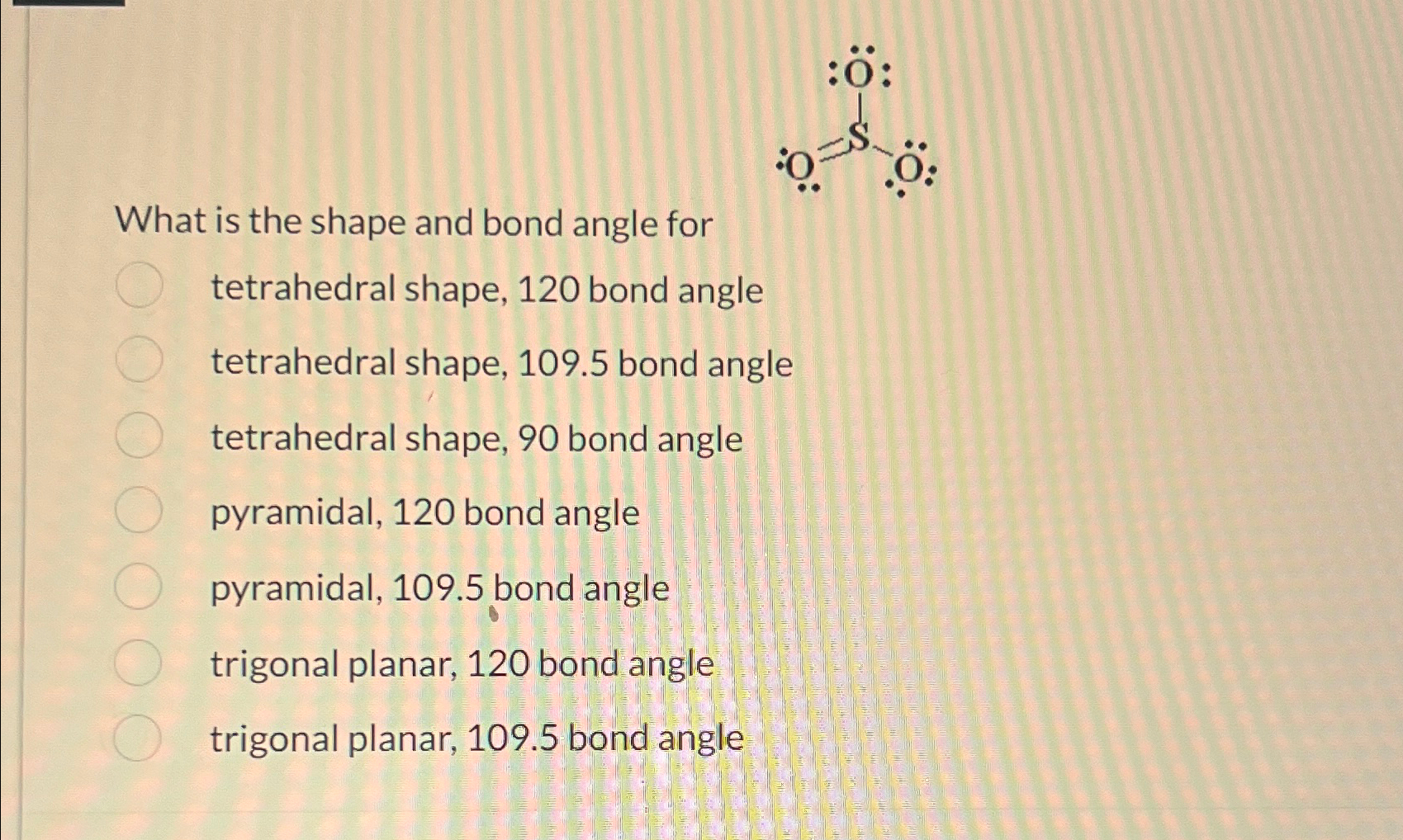 Solved What is the shape and bond angle for tetrahedral | Chegg.com