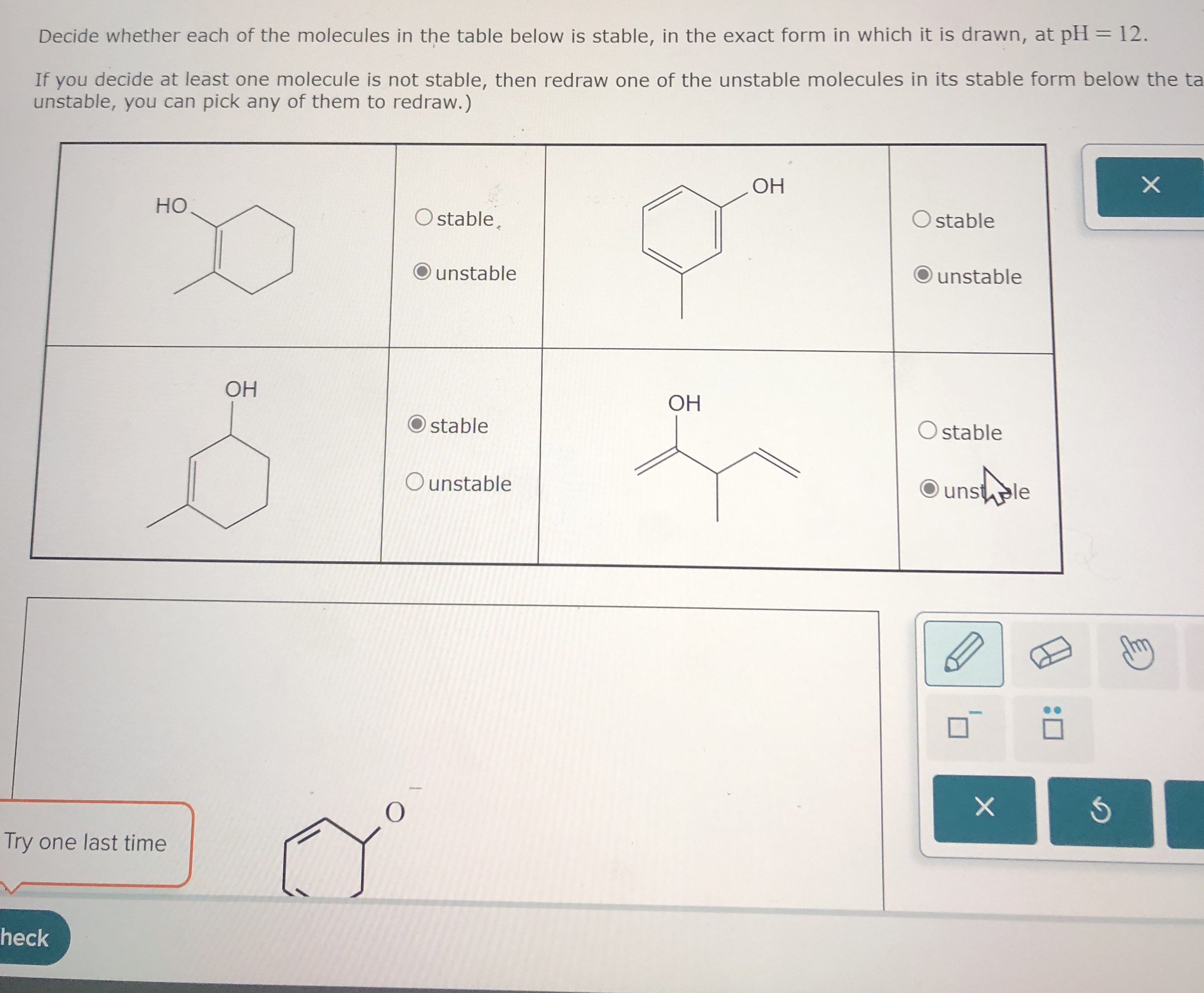 Solved Decide whether each of the molecules in the table | Chegg.com