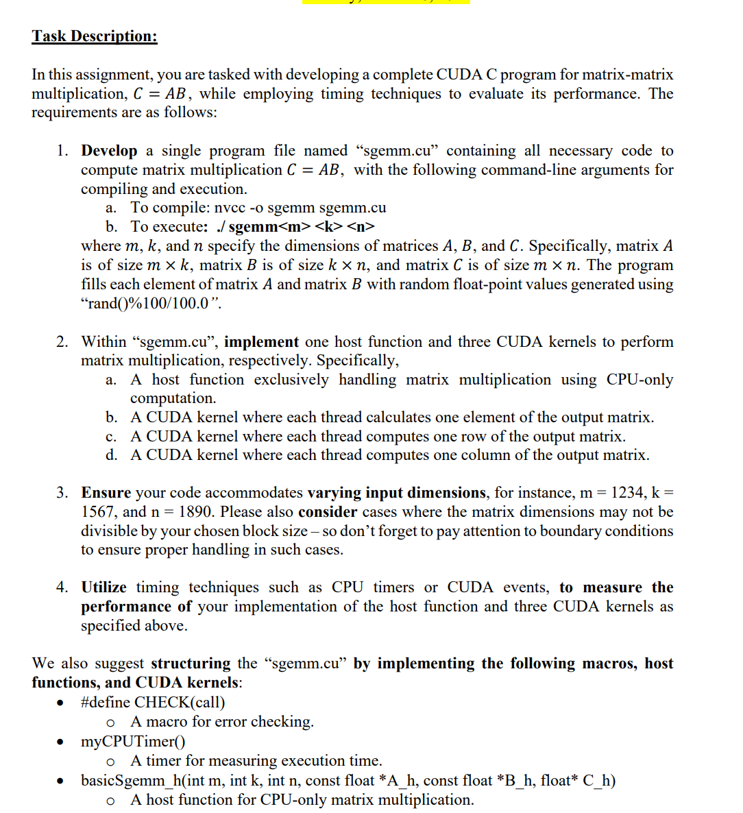 Solved Task Description:In this assignment, you are tasked | Chegg.com