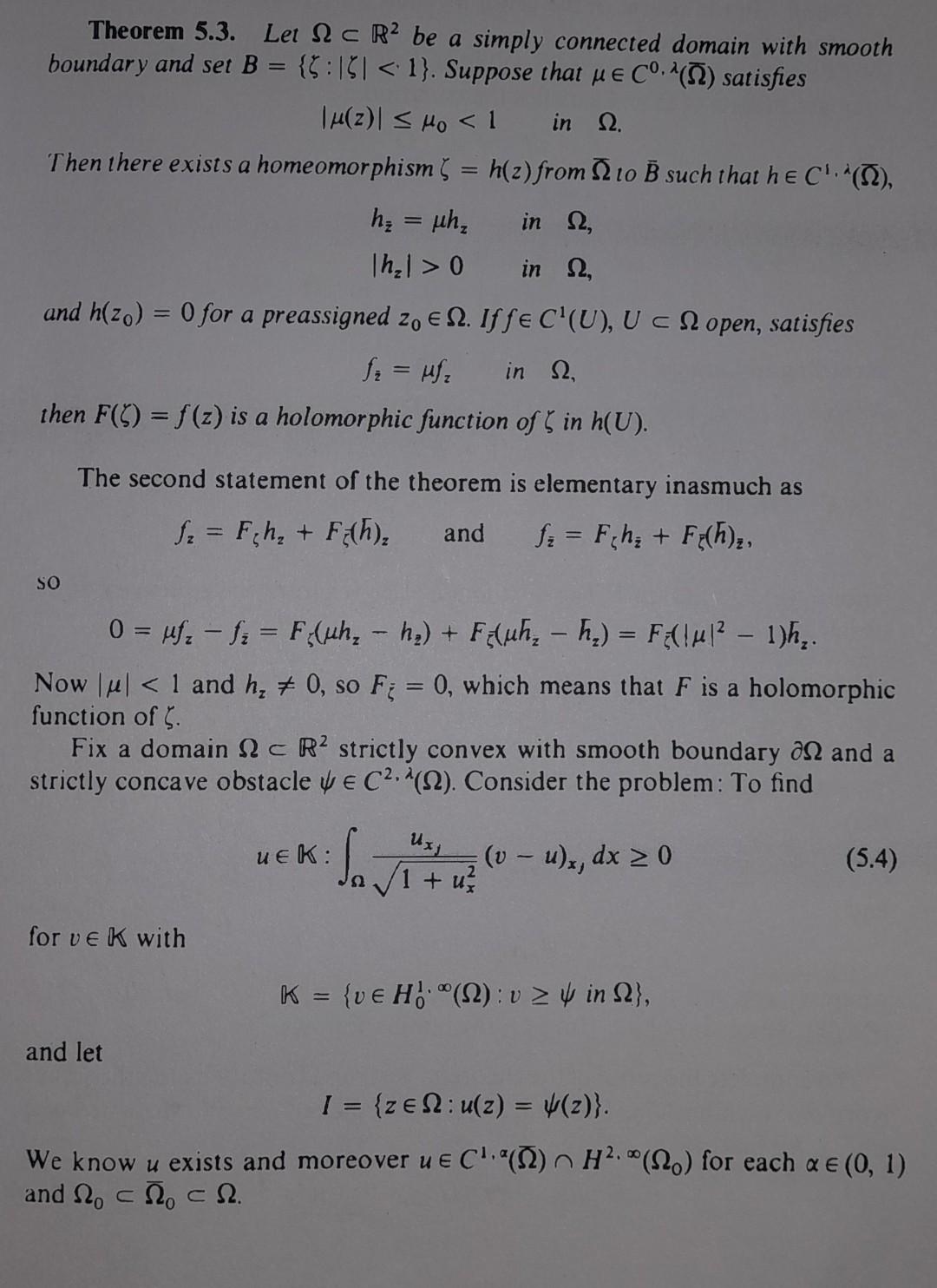Theorem 5.3. Let Ω⊂R2 be a simply connected domain | Chegg.com