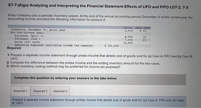Solved E7-7 (Algo) Analyzing and Interpreting the Financial | Chegg.com