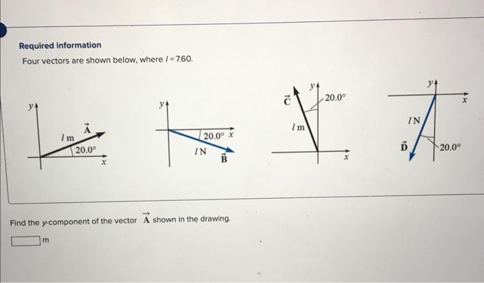 Solved Required information Four vectors are shown below, | Chegg.com