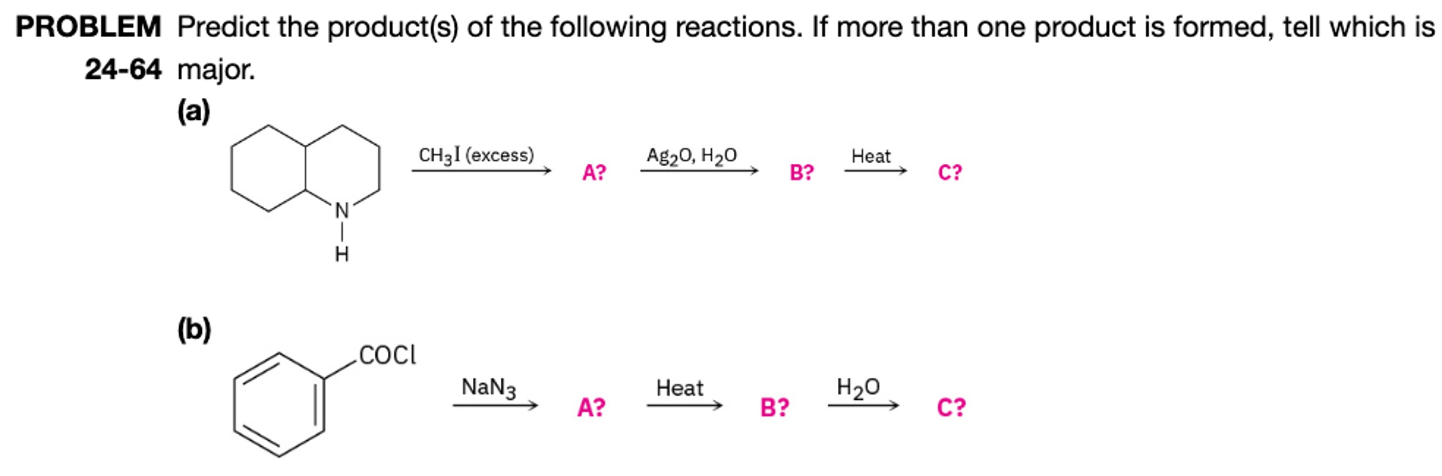 Solved PROBLEM 24-64 ﻿Predict the product(s) ﻿of the | Chegg.com