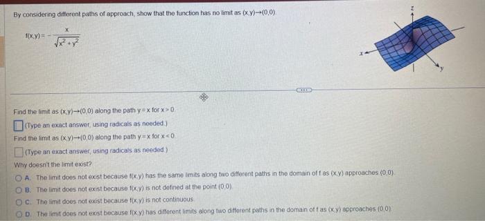 Solved By considering different paths of approach, show that | Chegg.com