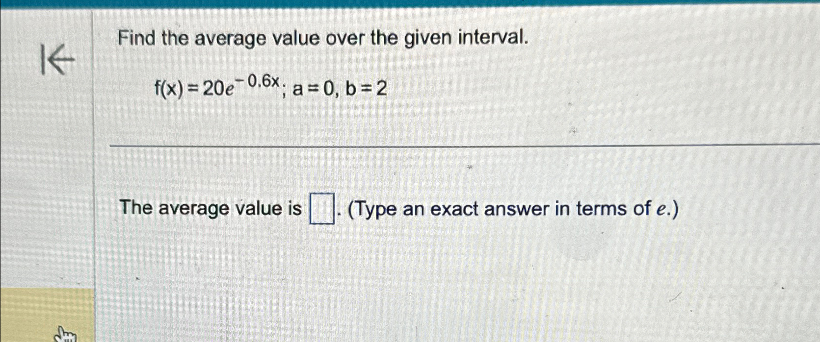 Solved Find the average value over the given | Chegg.com