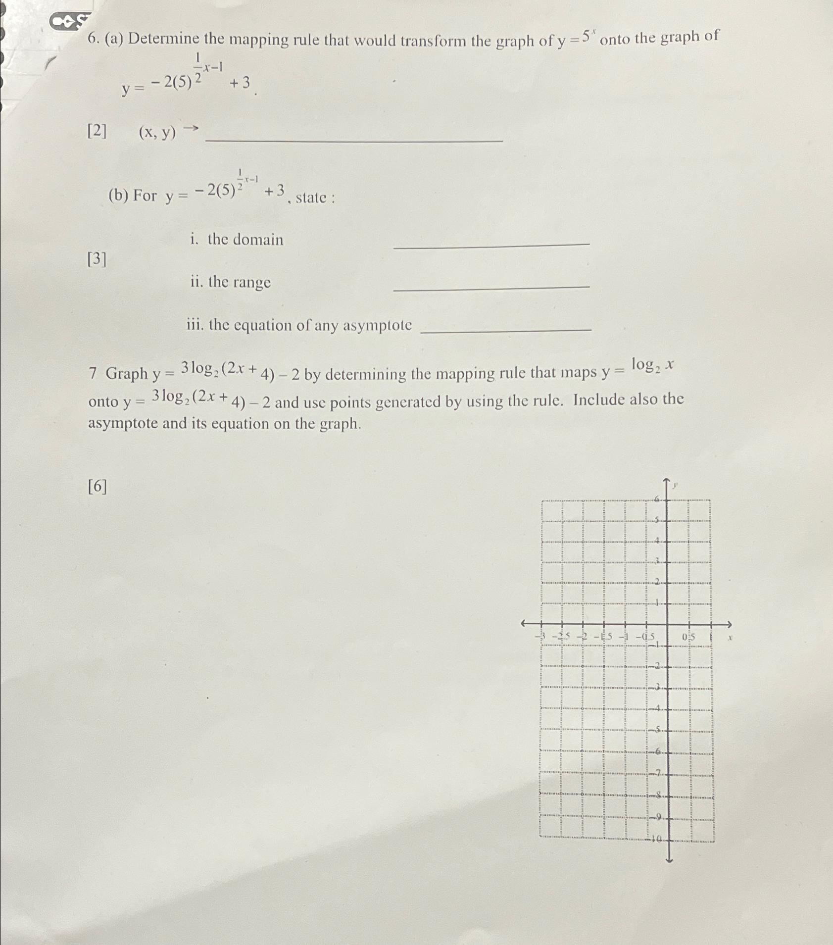(a) ﻿Determine the mapping rule that would transform | Chegg.com
