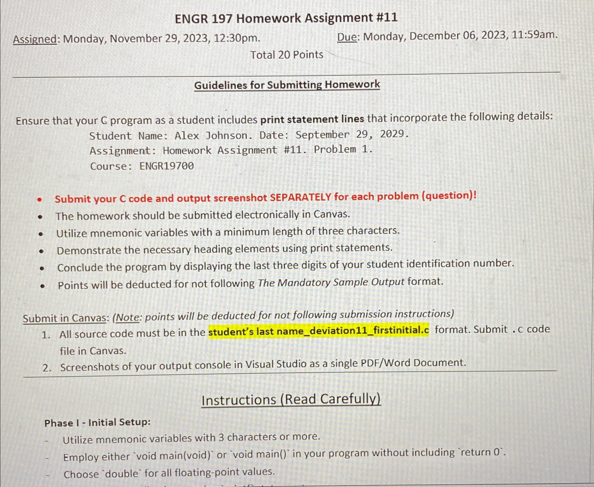 Solved ENGR 197 ﻿Homework Assignment #11Assigned: Monday, | Chegg.com