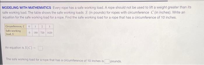 Solved MODELING WITH MATHEMATICS Every rope has a safe | Chegg.com