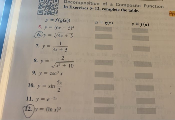 Solved Decomposition of a Composite Function In Exercises | Chegg.com