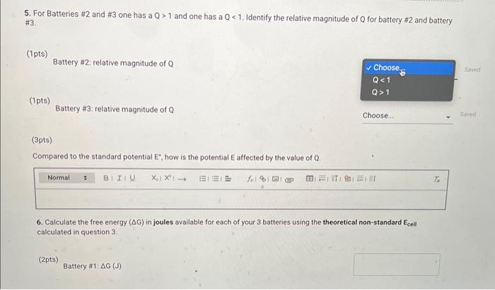Solved Battery \#1: Anode concentration (M) Battery \#1: | Chegg.com