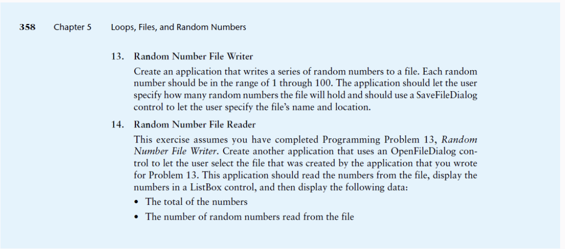 Solved Assignment 4: C# Random Number File ReaderRandom | Chegg.com