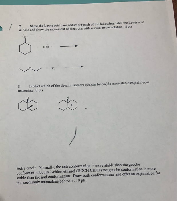 Solved 7 Show the Lewis acid base adduct for each of the | Chegg.com
