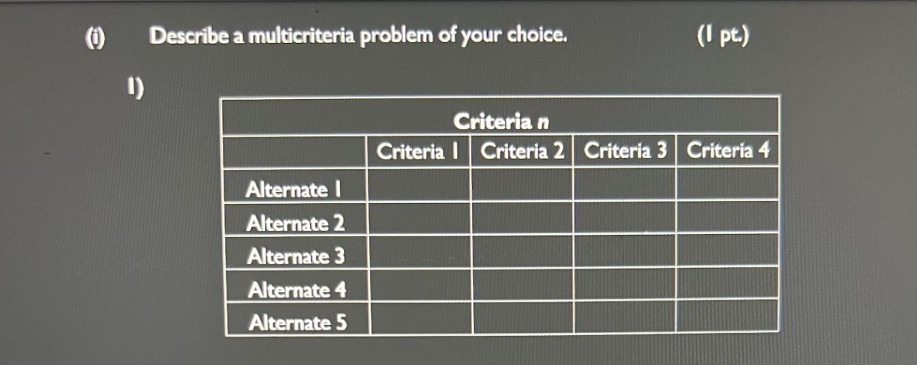 Question 3. ﻿Multicriteria Selection using the AHP | Chegg.com